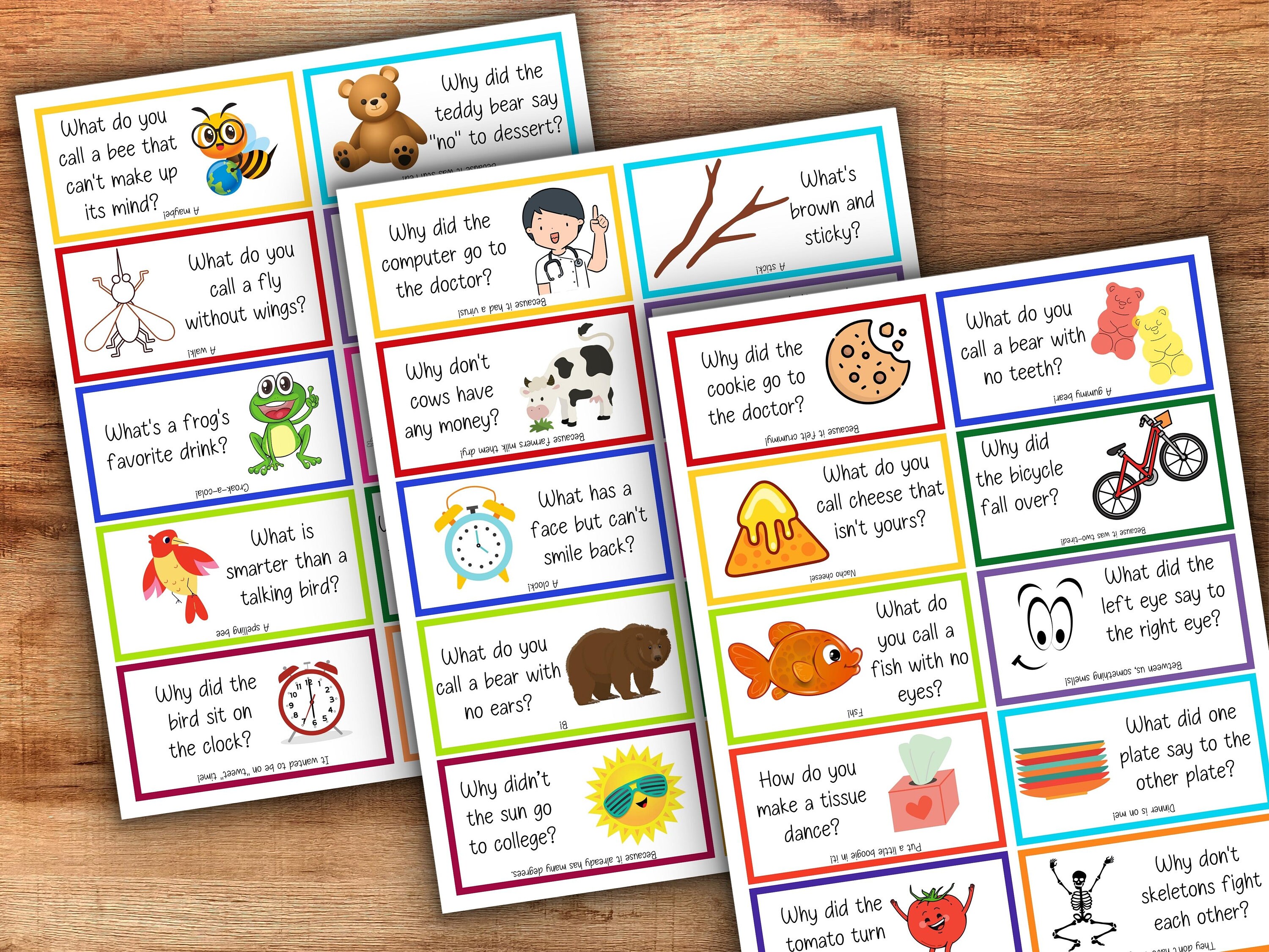 Printable 80 Lunchbox Jokes for Kids Joke Cards Funny - Etsy