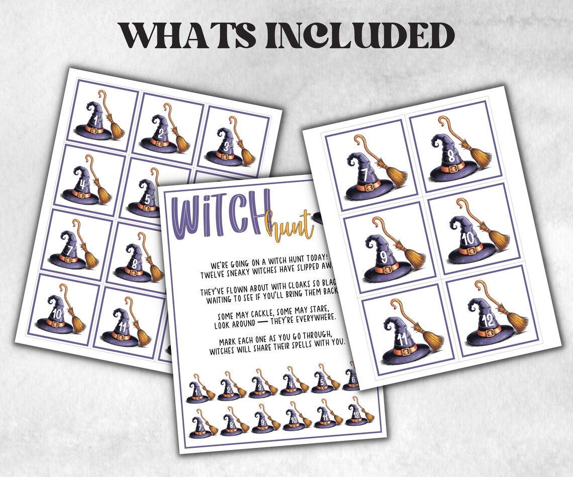 Witch Scavenger Hunt Game, Fun Spooky Clue Hunt, Trick or Treat, Ghost ...