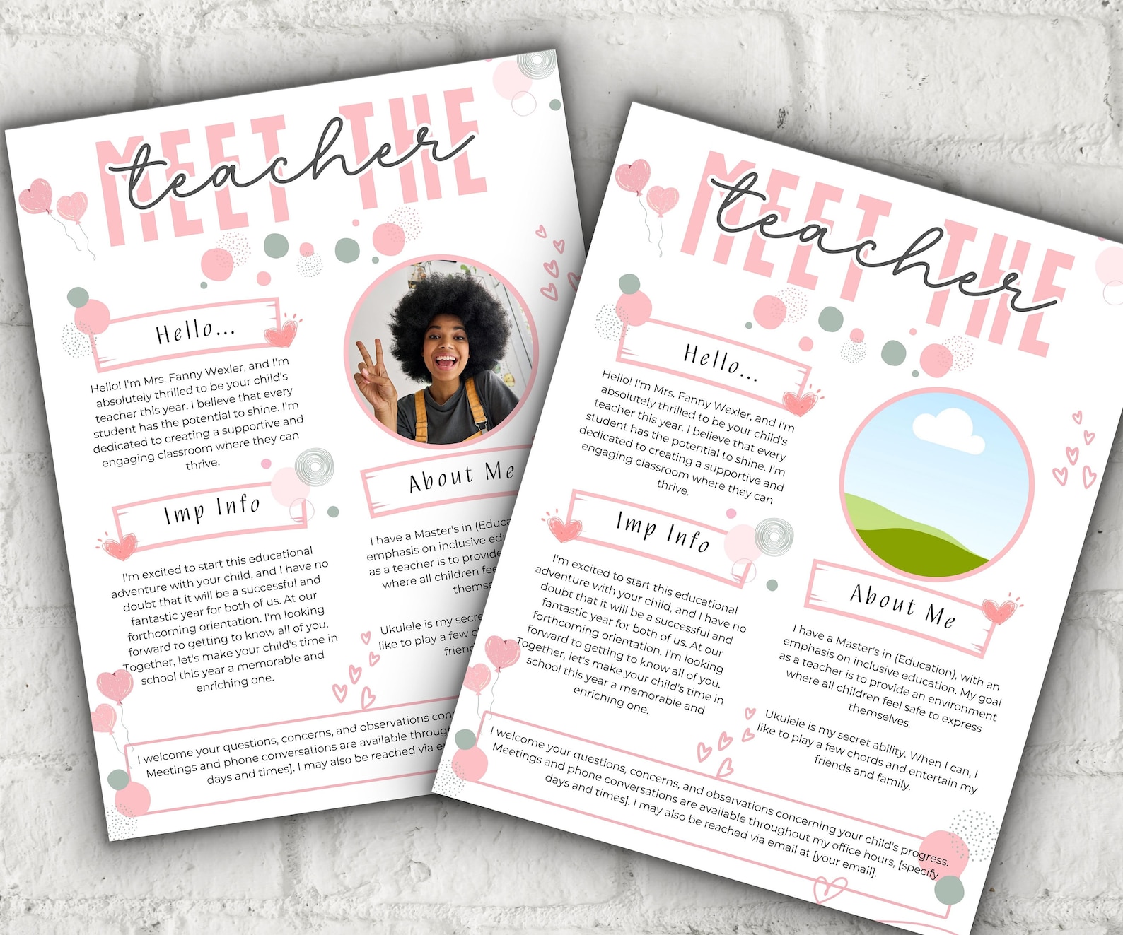 Meet the Teacher Editable I I Meet the Teacher Pink Template I - Etsy