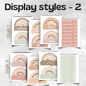 Neutral Classroom Decor, Classroom Birthday Display, Birthday Chart ...