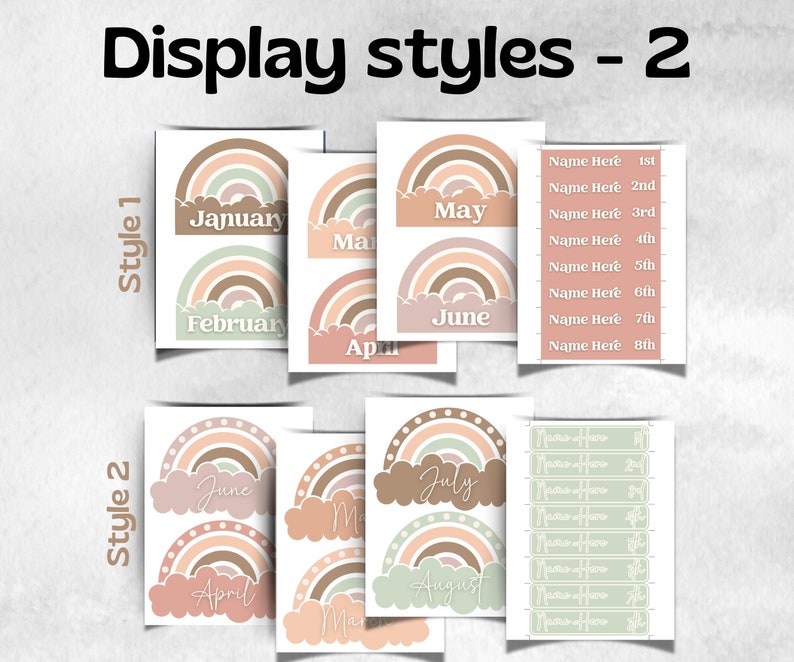Neutral Classroom Decor, Classroom Birthday Display, Birthday Chart ...