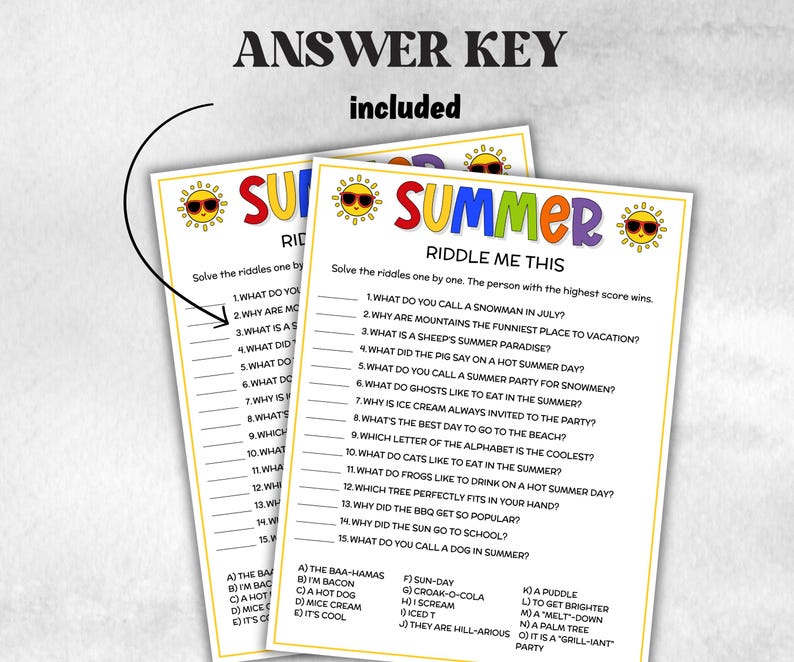 Summer Games Bundle, Bucket List, Word Scramble, Scavenger Hunt, End of ...