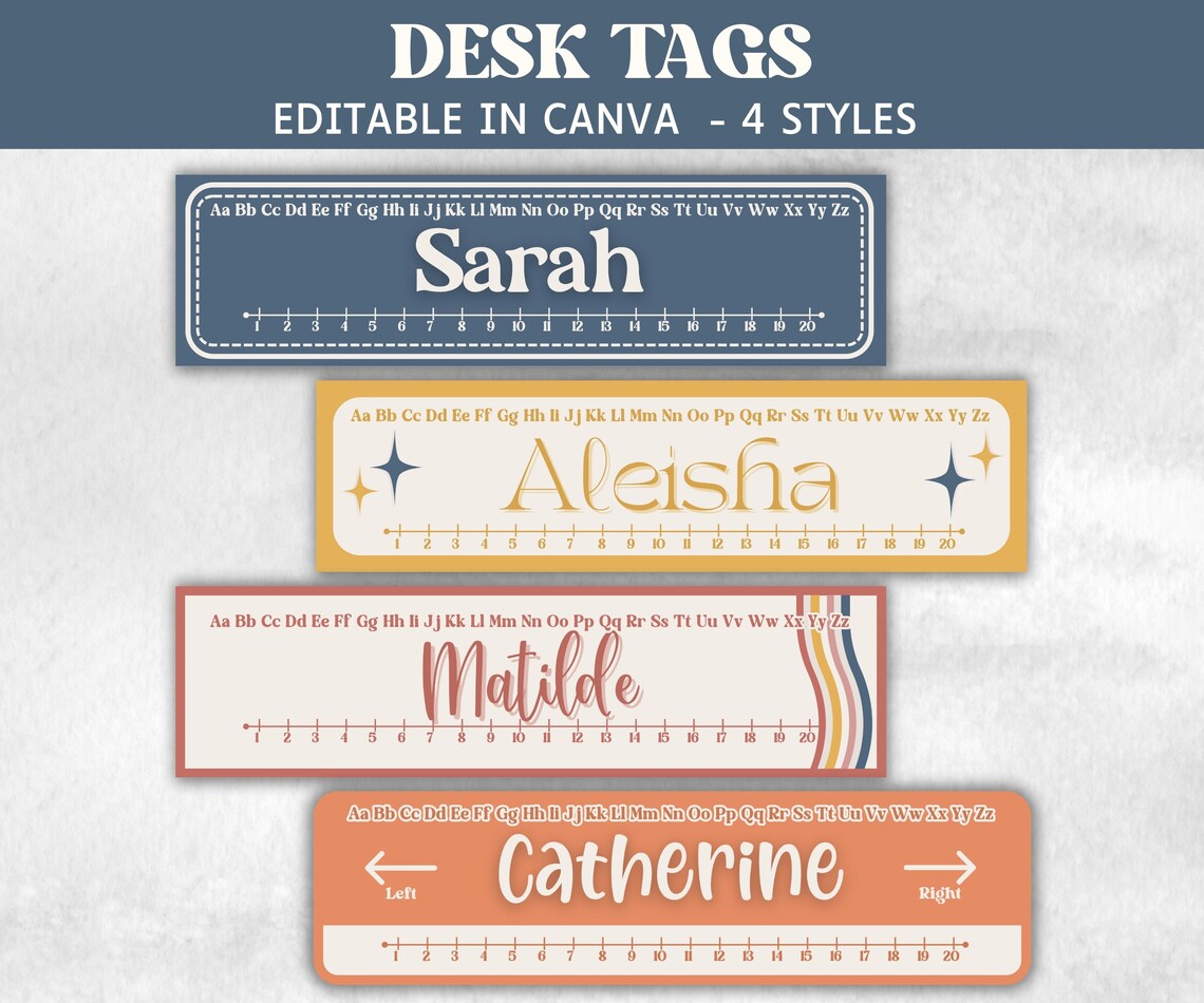 Desk Tags, Student Name Tag, Student Desk Labels, Student Name Labels ...