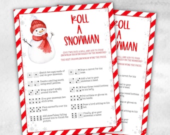 Roll a Snowman Game, Printable Christmas Activity, Fun Family Game ...