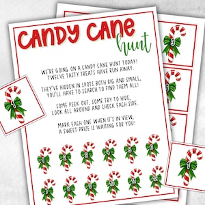 Candy Cane Scavenger Hunt Game, Kids Candy Cane Games, Xmas Scavenger ...