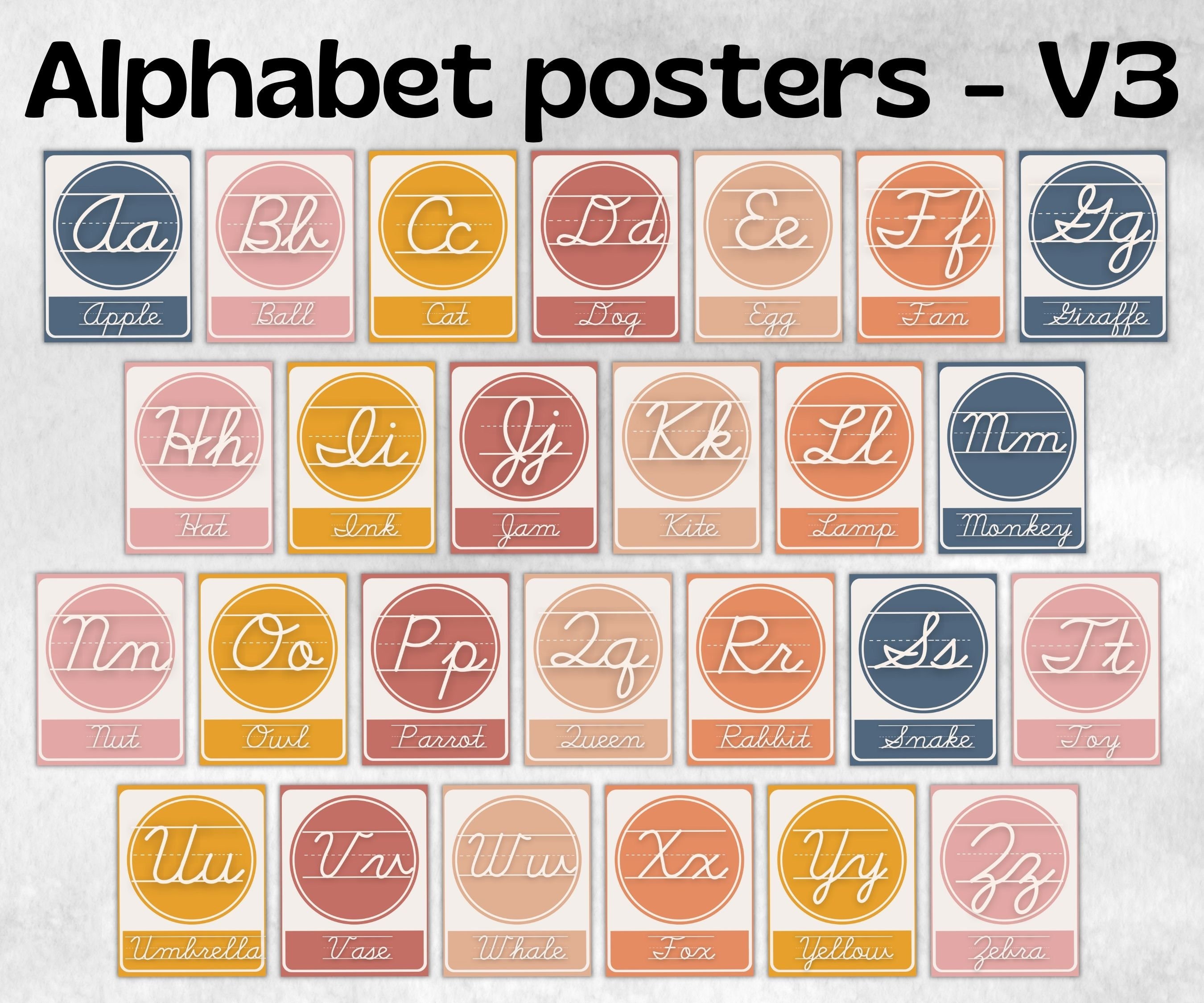 Alphabet Posters, Educational Posters, Educational Print, Educational ...