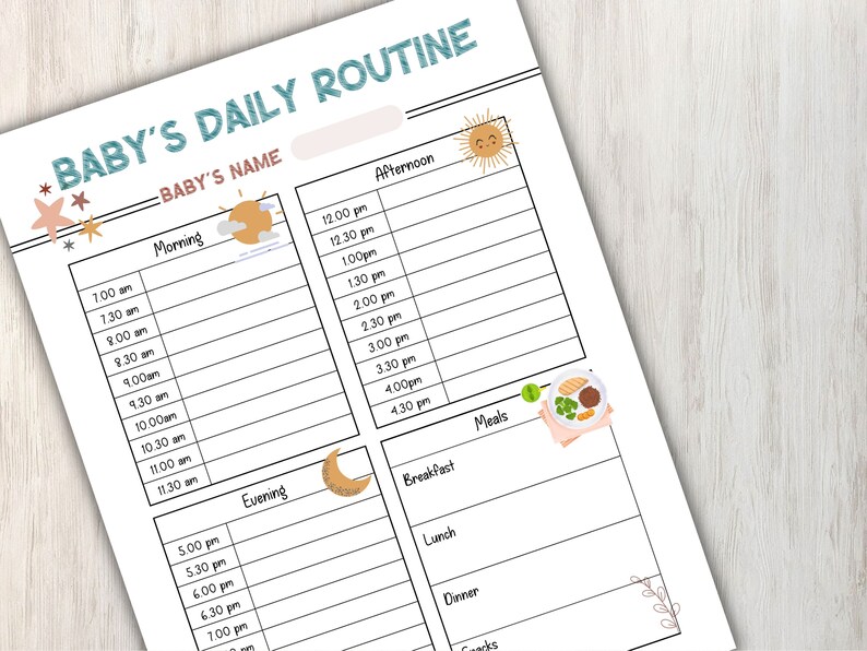 Baby's Daily Log I Infant Daily Report I Toddler Schedule - Etsy