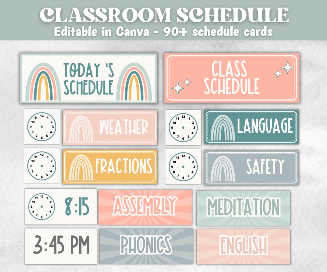 Printable Schedule Template, Visual Timetable, Classroom Schedule ...