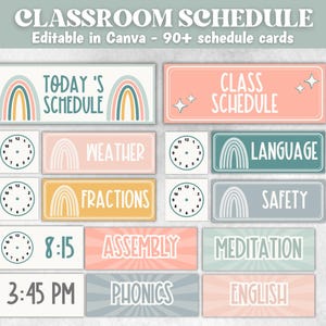 Printable Schedule Template, Visual Timetable, Classroom Schedule ...