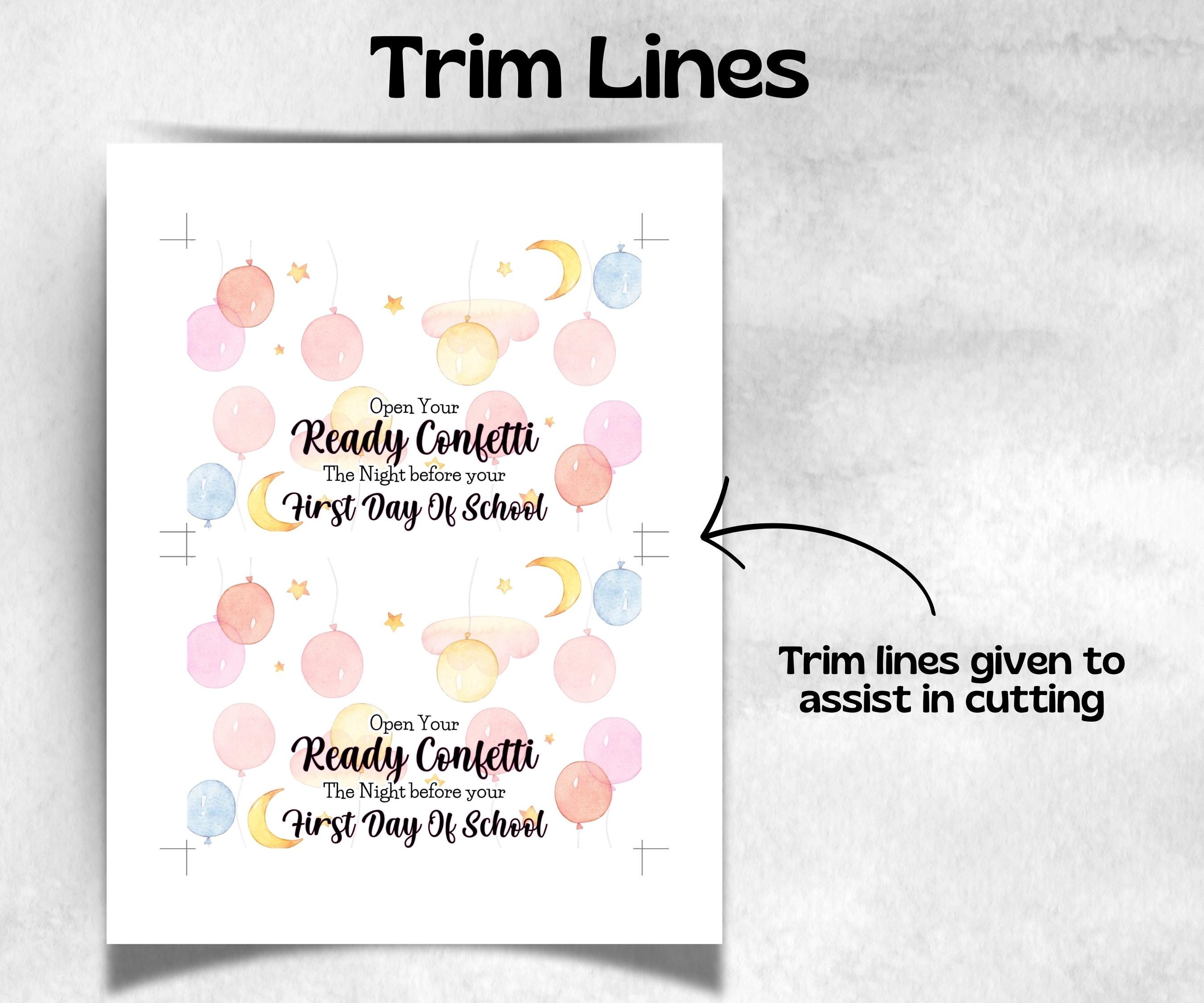 Child Preschool Present, Ready Confetti Tag, First Day of School Gift ...