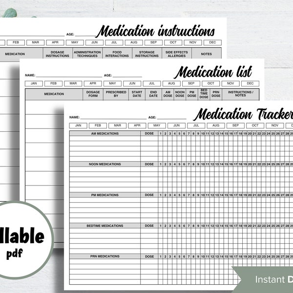 Medication Inventory Sheet - Etsy