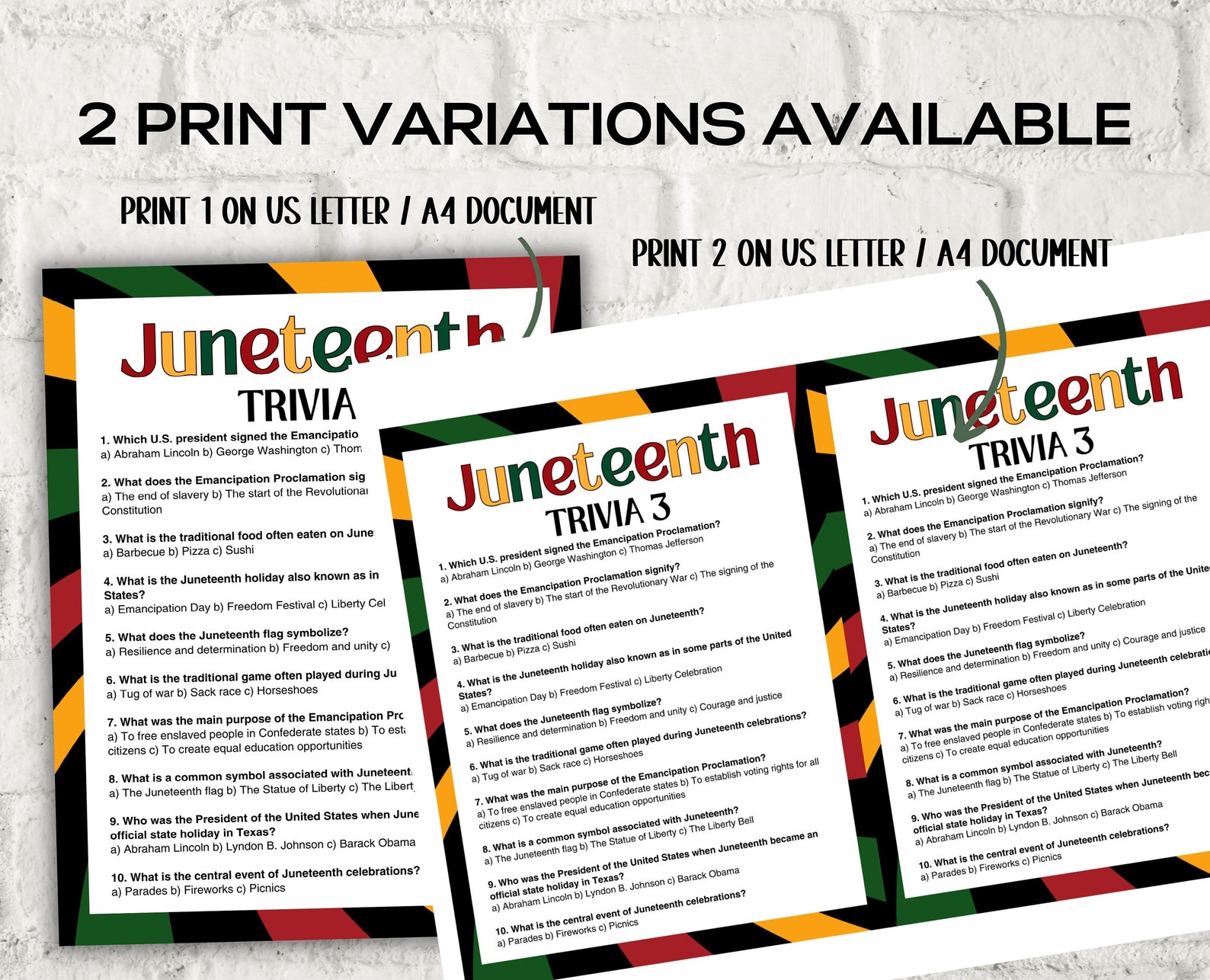 Juneteenth Trivia Bundle I Juneteenth Activities I African American ...