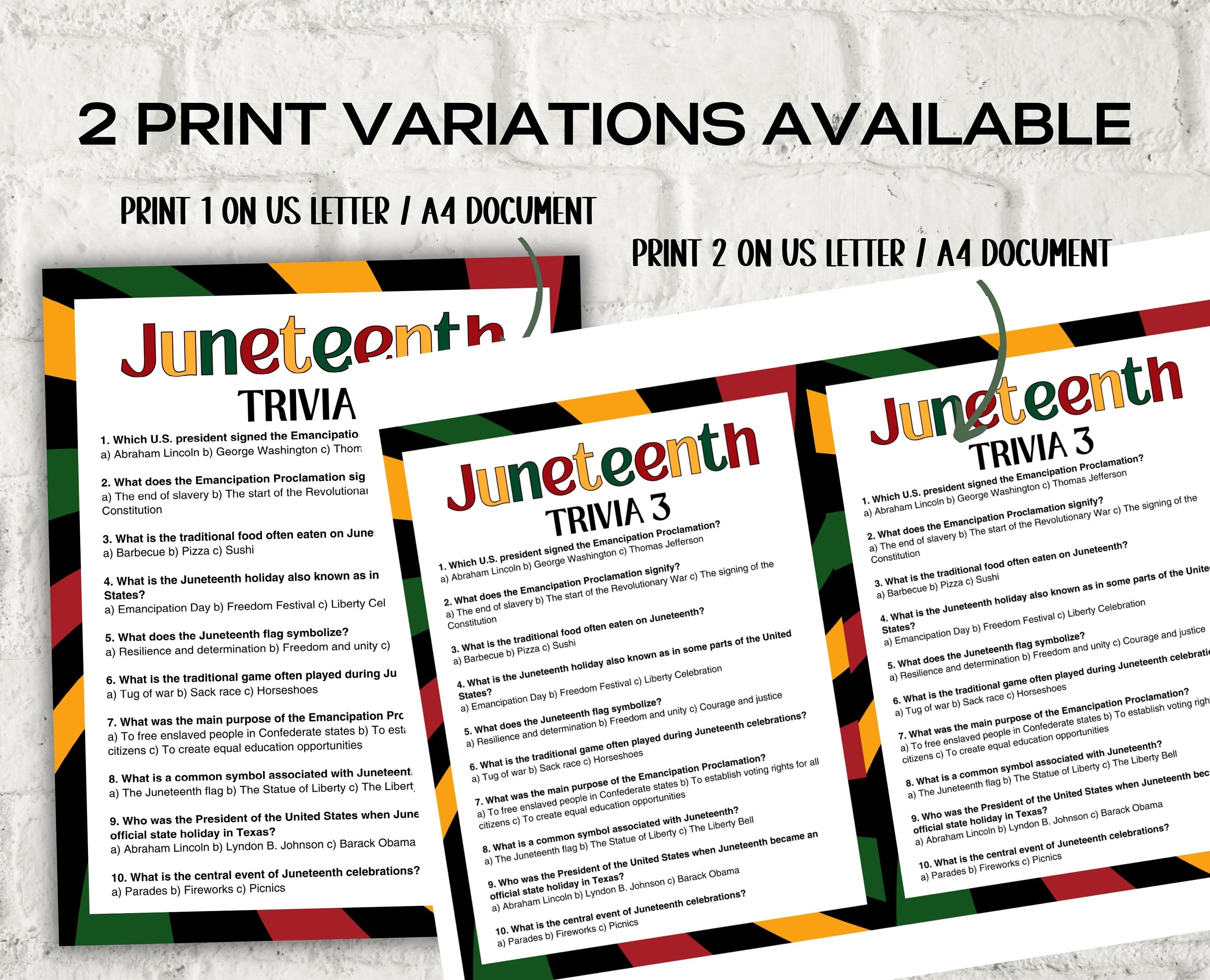 Juneteenth Trivia Bundle I Juneteenth Activities I African American ...