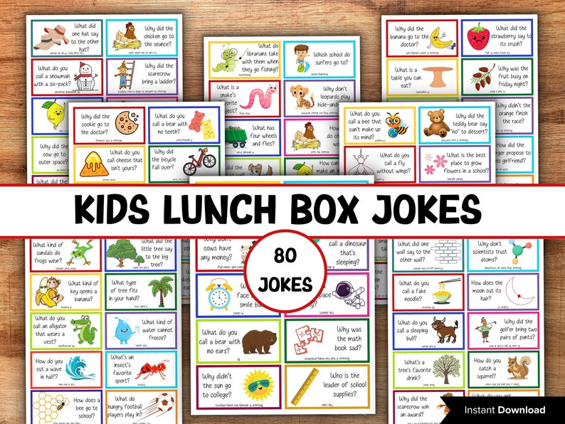 Printable 80 Lunchbox Jokes for Kids Joke Cards Funny - Etsy