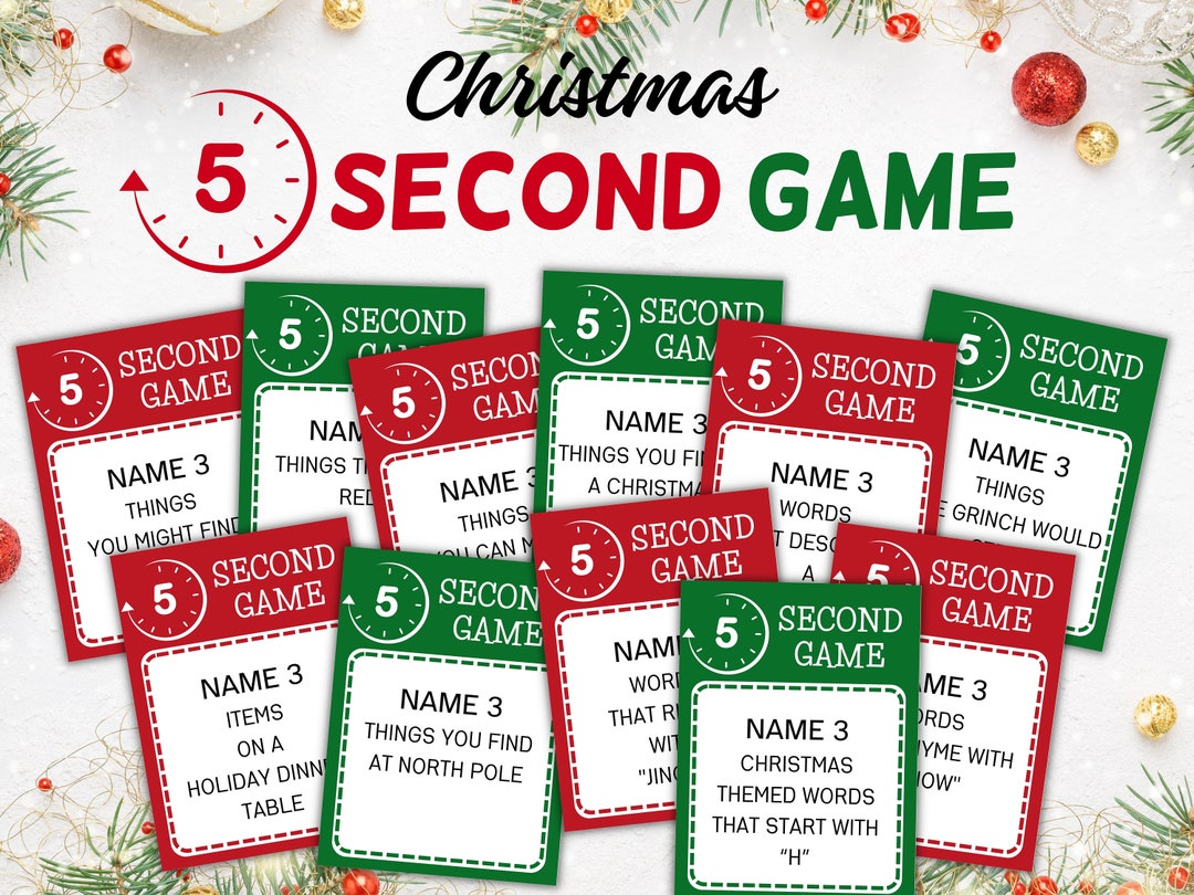 5 Second Christmas Game I Office Coworkers Game I Festive Brunch Ideas ...
