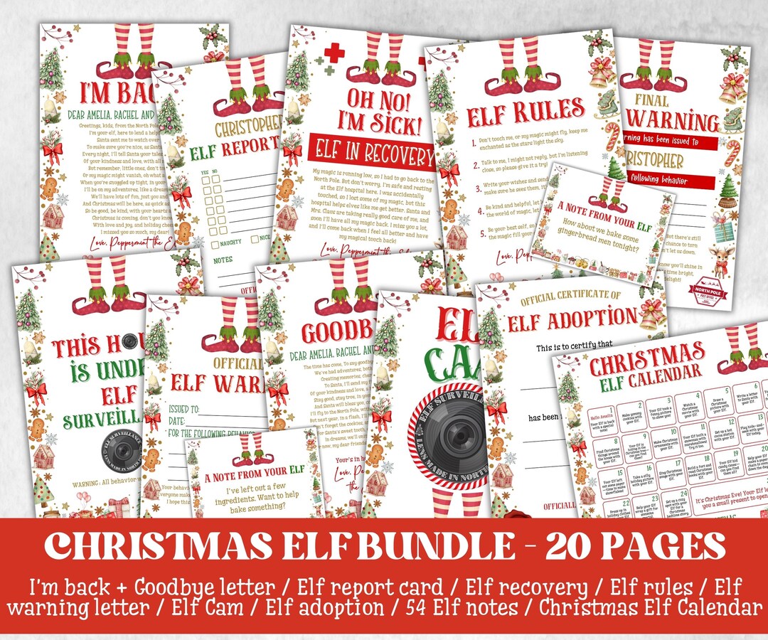 Christmas Elf Bundle, Elf Arrival Letter, Printable Elf Kit, Elf ...