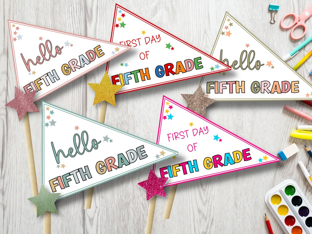 Fifth Grade Pennant Flag, 5th Grade Pennant Flag, First Day of School ...