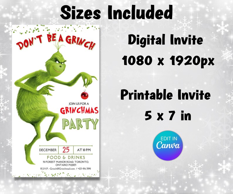 Grinchmas Party | Grinch Party Ideas I Digital Funny Grinchmas ...