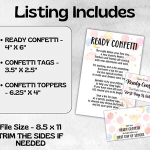 Child Preschool Present, Ready Confetti Tag, First Day of School Gift ...