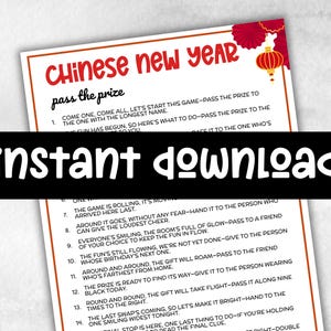 Chinese New Year Party Pass the Prize, Left Right Game, New Years ...