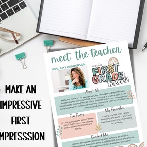 Meet the Teacher Pastel Rainbow I 1st Grade Teacher I Boho Teacher I ...