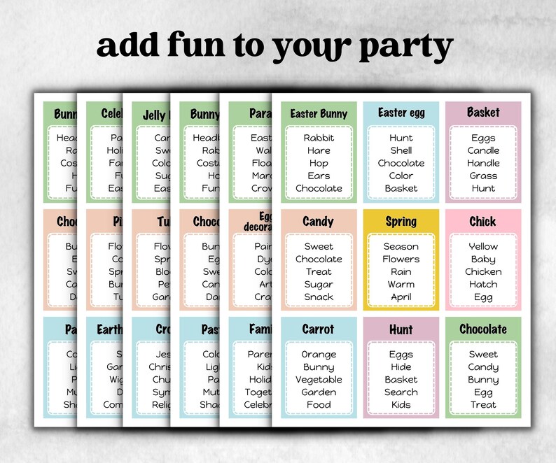 Easter Taboo Printable Game, Forbidden Words Card, Office Group Games ...