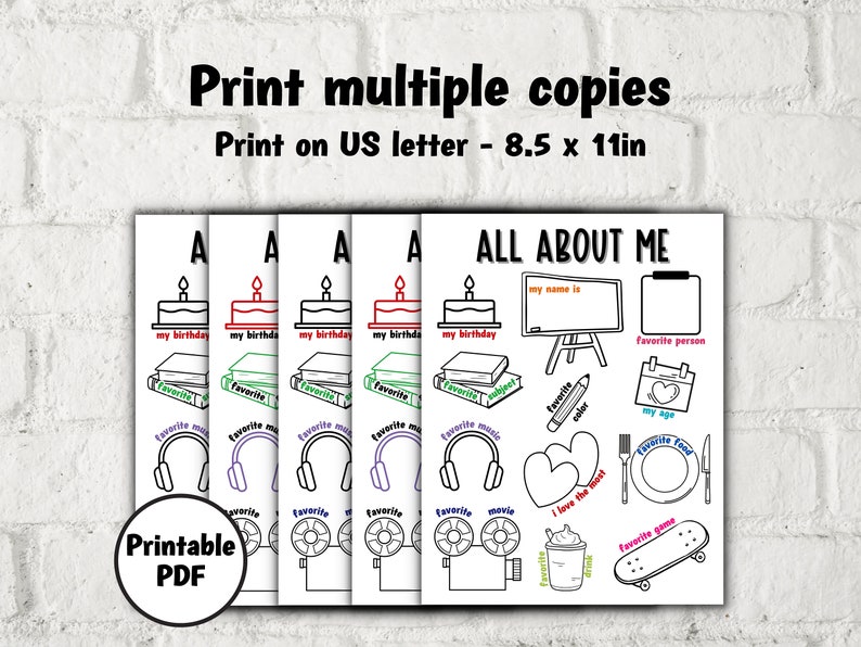 Student All About Me Survey Elementary Teacher Supplies Get - Etsy