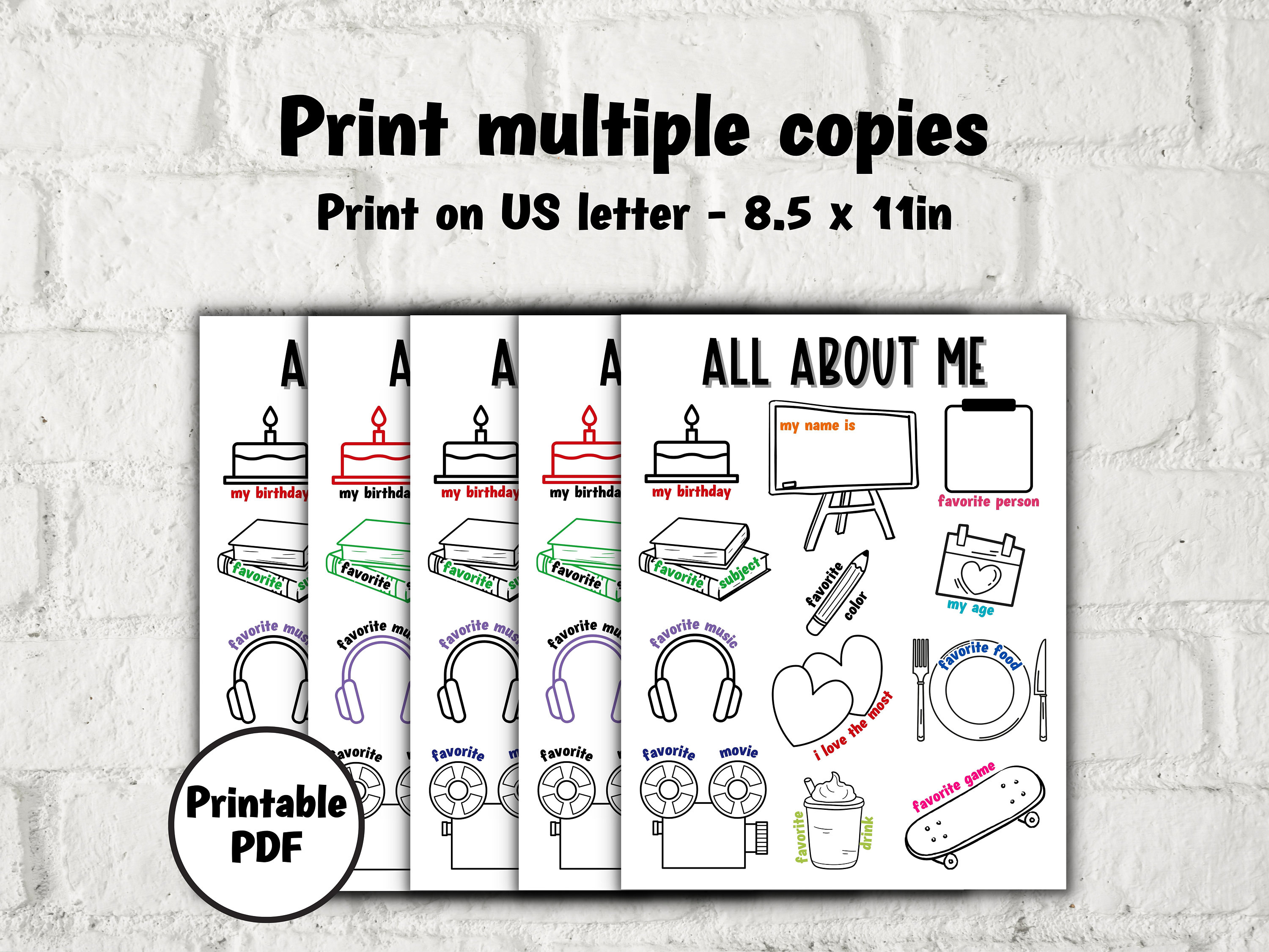 Student All About Me Survey Elementary Teacher Supplies Get - Etsy