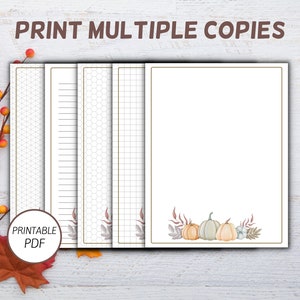 Printable Autumn Stationery, Letter Writing Paper, Fall Stationary Note ...