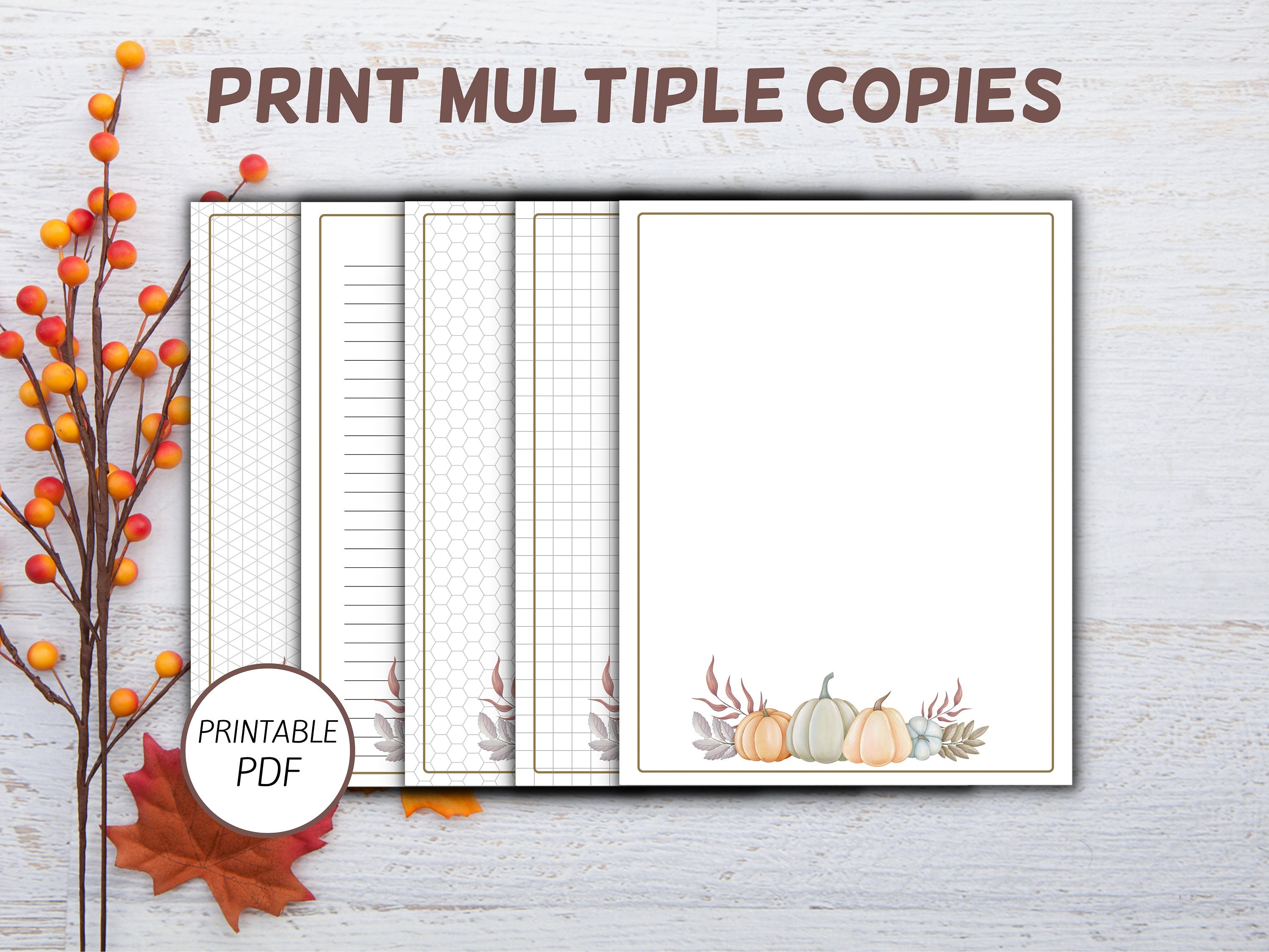 Printable Autumn Stationery, Letter Writing Paper, Fall Stationary Note ...