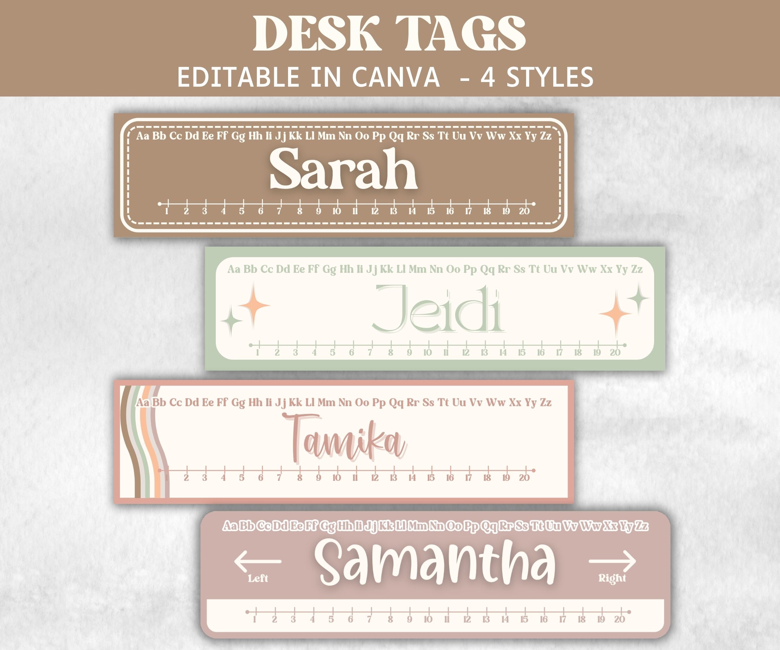 Student Desk Labels, Desk Tags, Student Name Tag, Student Name Labels ...
