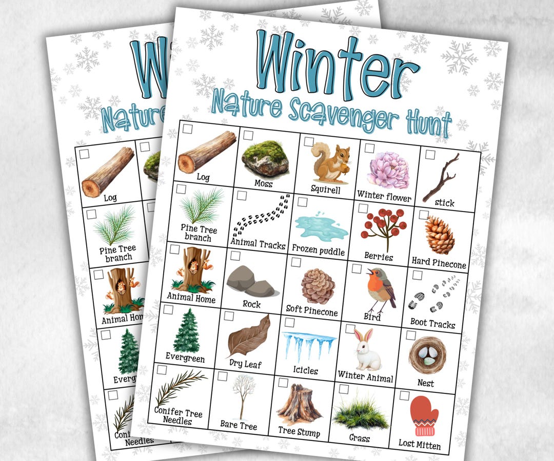 Winter Nature Scavenger Outdoor Activity, Printable Outdoor Activity ...