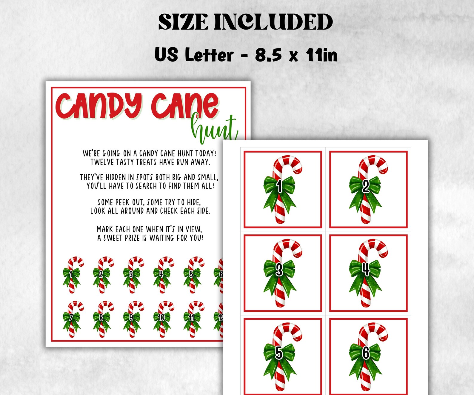 Candy Cane Scavenger Hunt Game, Kids Candy Cane Games, Xmas Scavenger ...