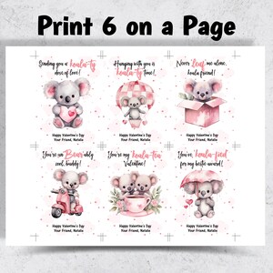Editable in Corjl Koala Valentine I Koala Valentines Day Cards ...
