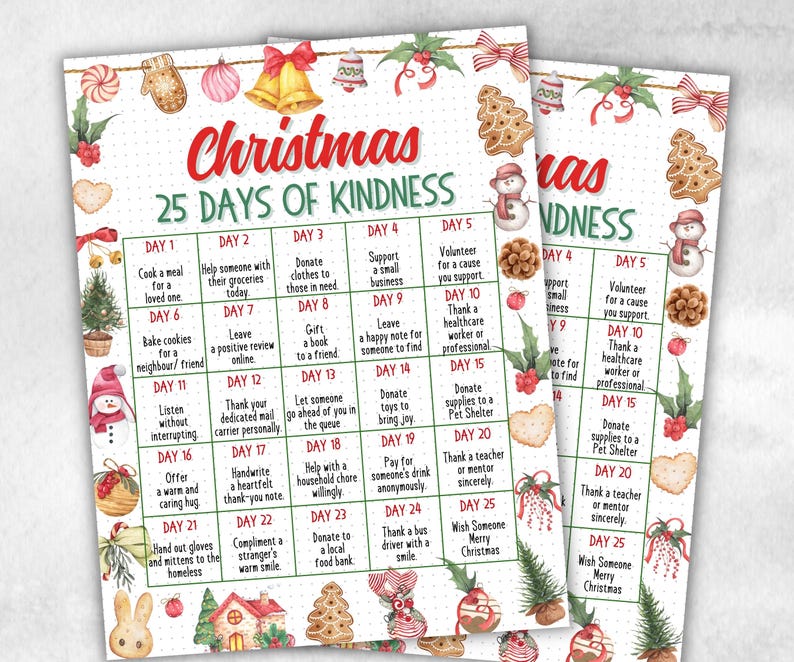 Christmas Kindness Card, Random Acts of Kindness, Advent Ideas, 24 Days ...