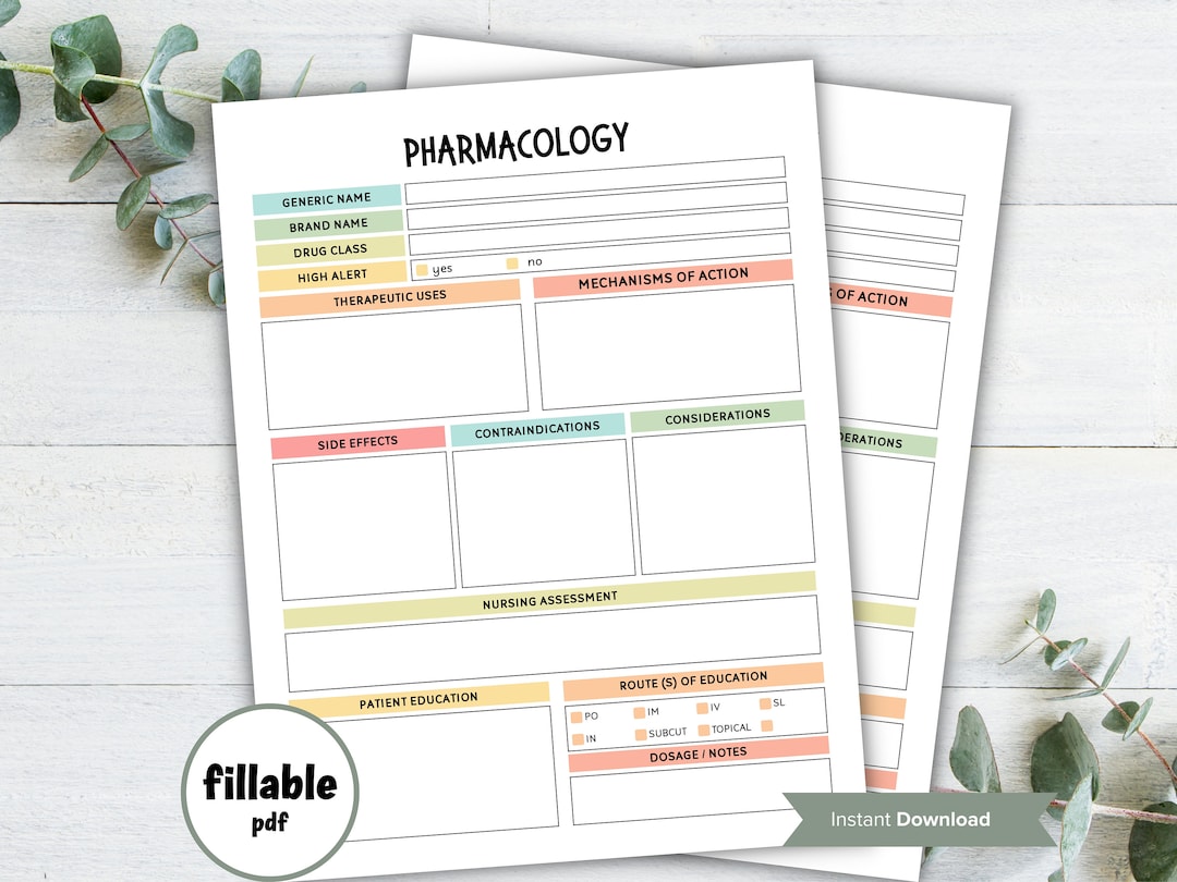 Pharmacology Template, Pharmacology Gift, Student Flash Cards, Nurse in ...