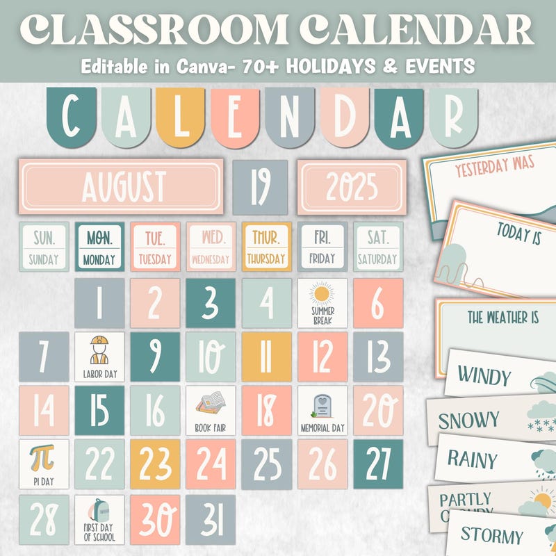 Retro Calendar - Etsy