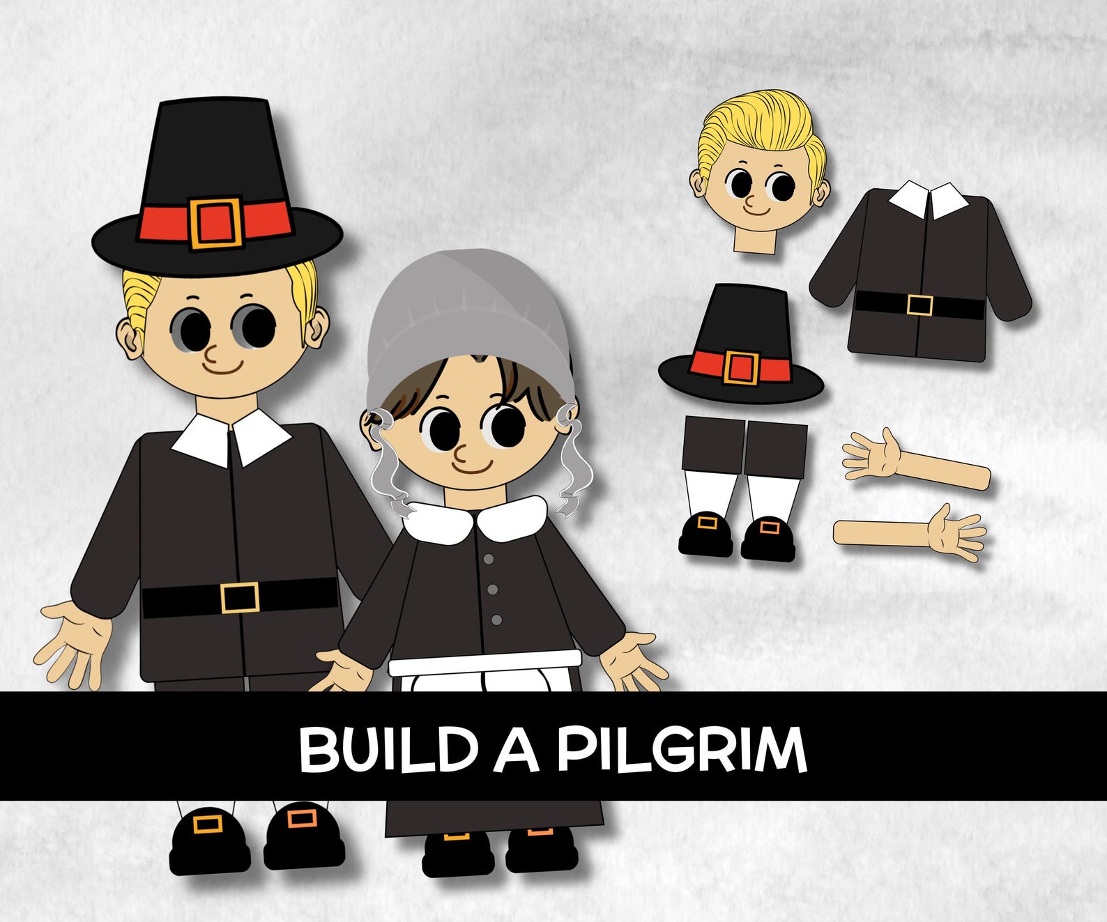 Build a Pilgrim Printable, Fun Thanksgiving Activities for Family ...
