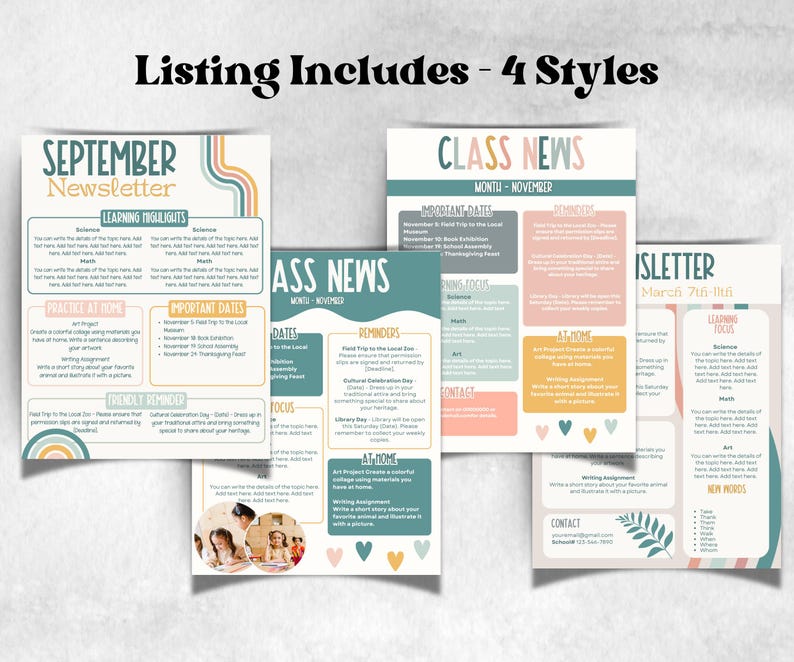 Classroom Newsletter, Teacher Newsletter, Editable School Newsletter ...