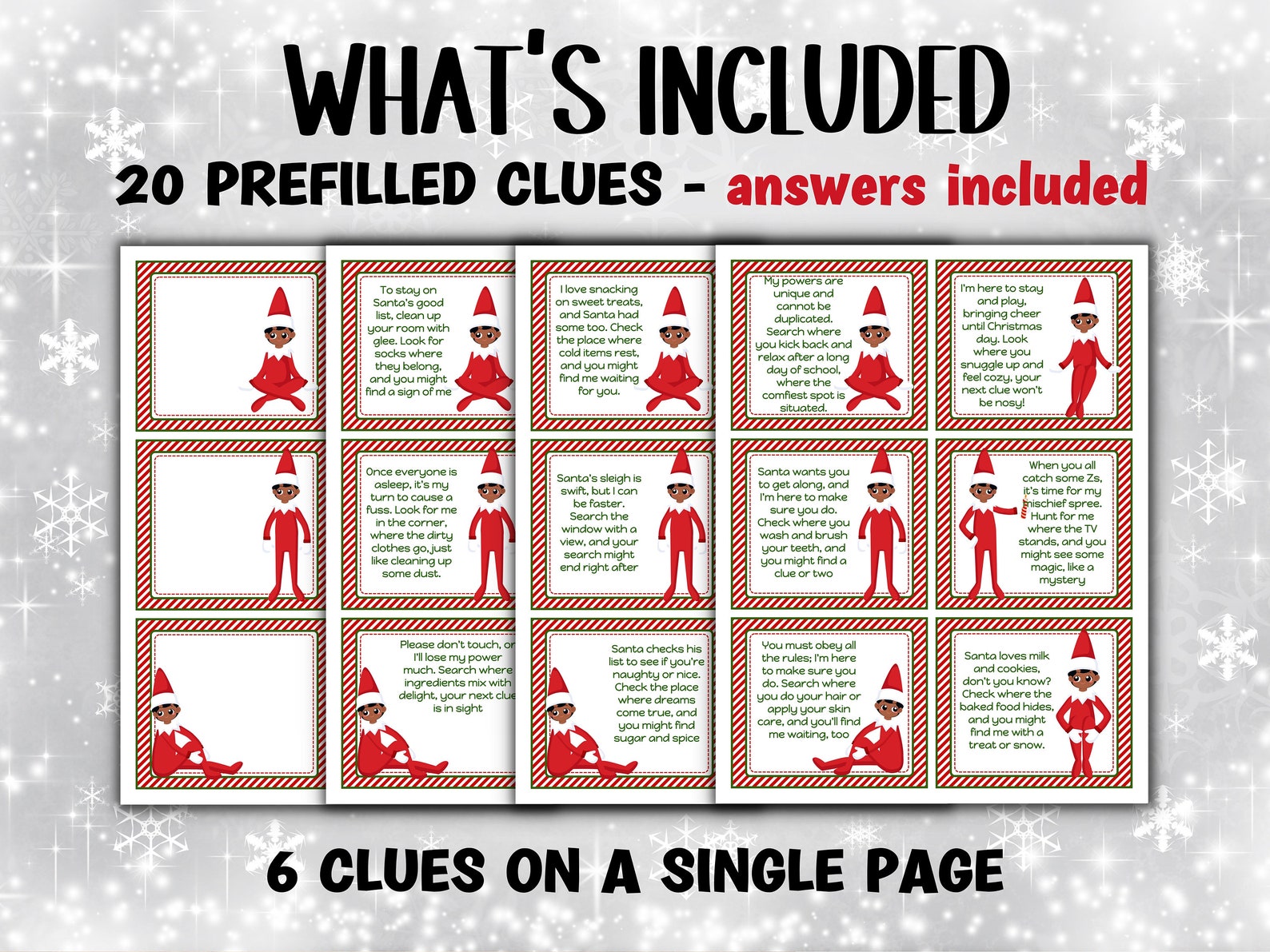 Elf Christmas Scavenger Hunt I Christmas Activities | Elf Mischief ...