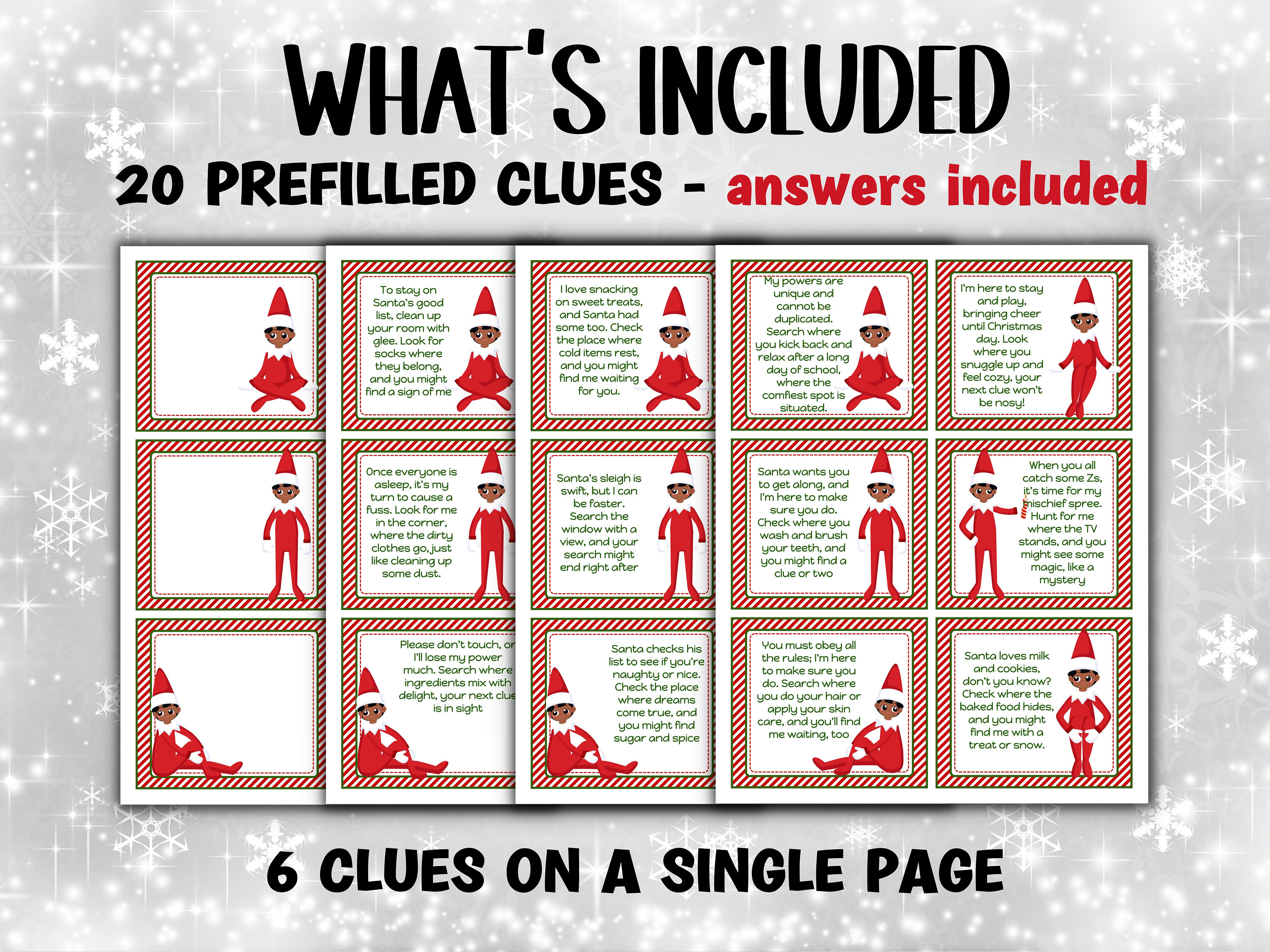 Elf Christmas Scavenger Hunt I Christmas Activities Elf - Etsy