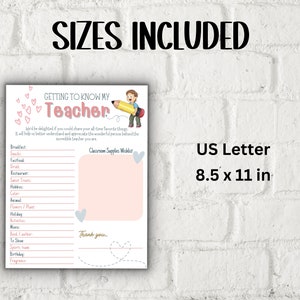 Get to Know My Teacher I All About My Teacher I Teacher Favorites I ...