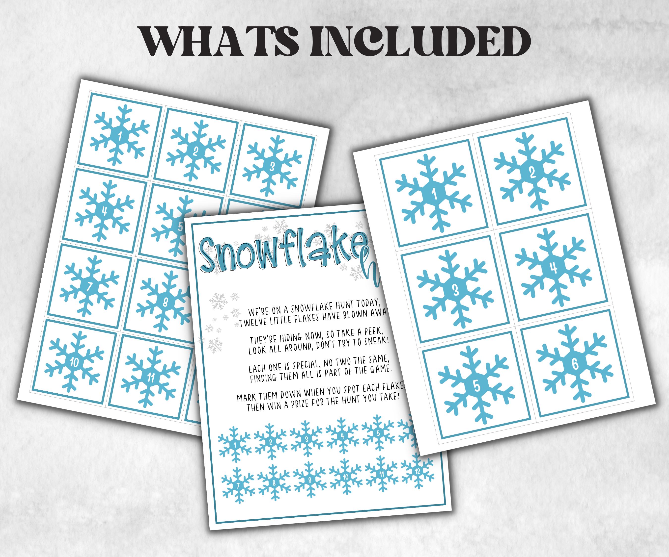 Snowflake Scavenger Hunt, Kids Snowflake Theme Party, Snowflake ...