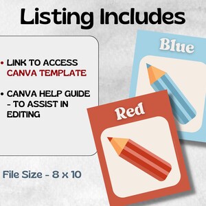 Classroom Color Poster, Educational Posters, Learning Colors, Printable ...