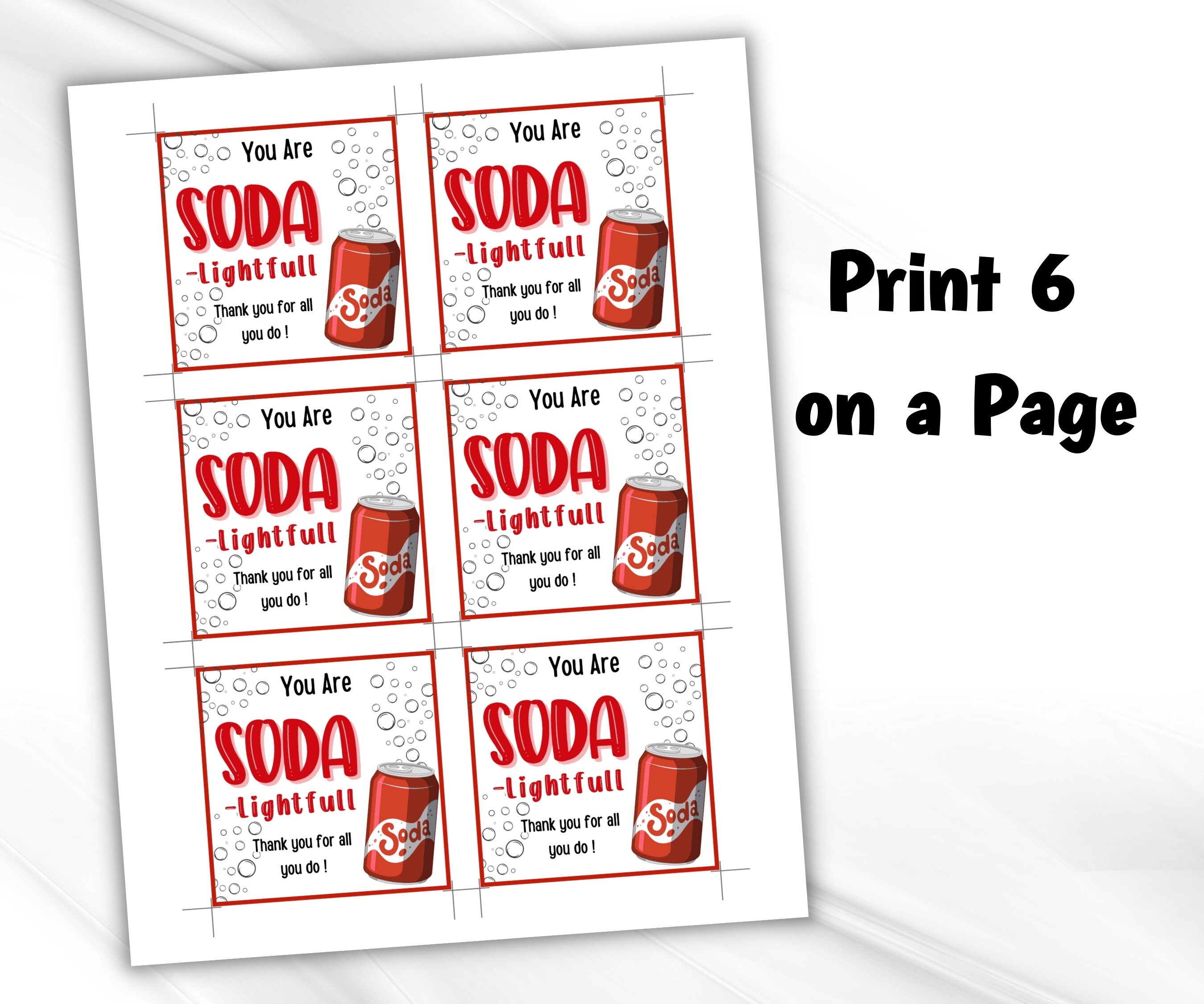 Soda - Lightful Teacher Appreciation Treat Tag, End of Year Snack Tag ...