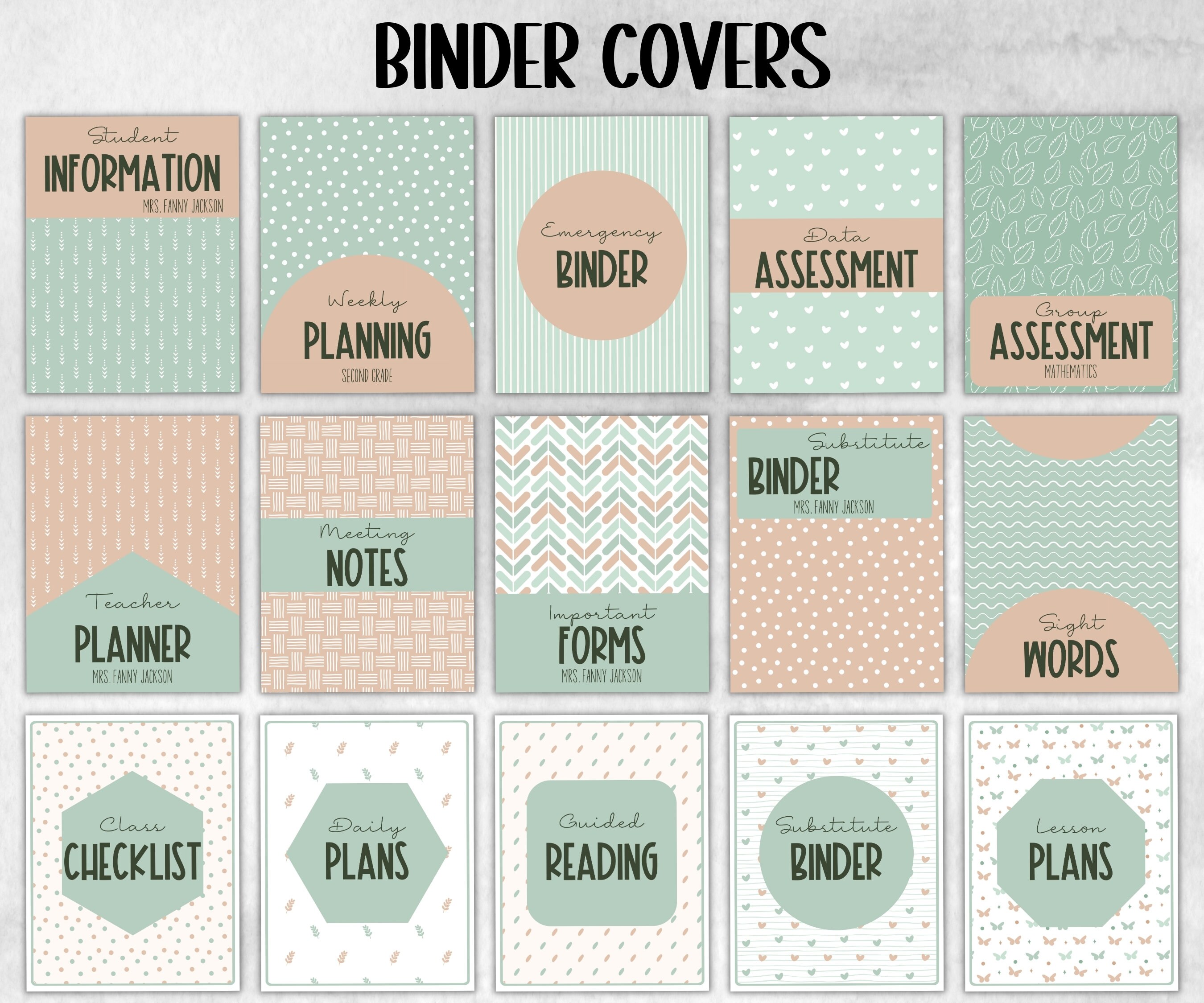 Pastel Boho Student Binder Cover I Classroom Printables I Teacher ...