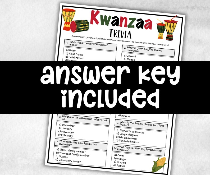 Kwanzaa Trivia Party, Theme Birthday, Seniors Trivia Night, Sunday ...