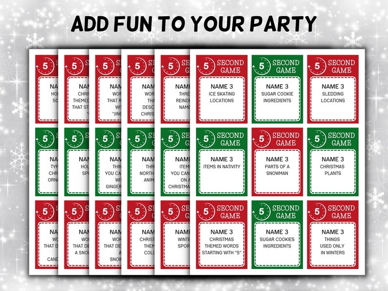 5 Second Christmas Game I Office Coworkers Game I Festive Brunch Ideas ...