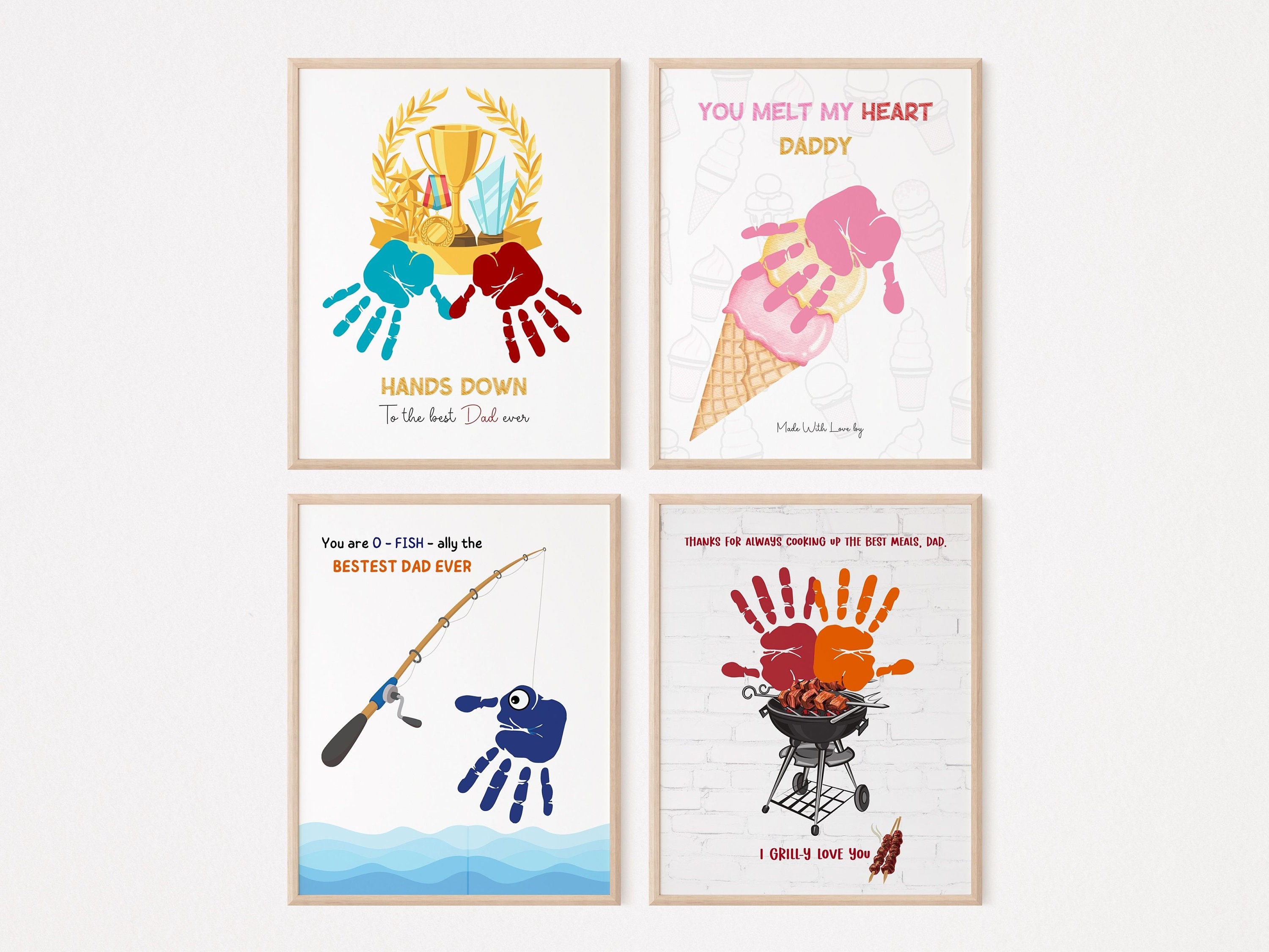 Fathers Day Handprint Art I Handprint Craft I Fathers Day Gift - Etsy