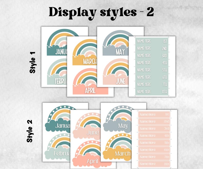 Classroom Birthday Display, Neutral Classroom Decor, Birthday Chart ...